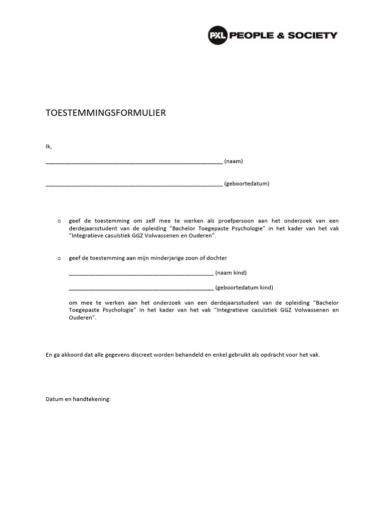 Toestemming S Form Ulier | PDF
