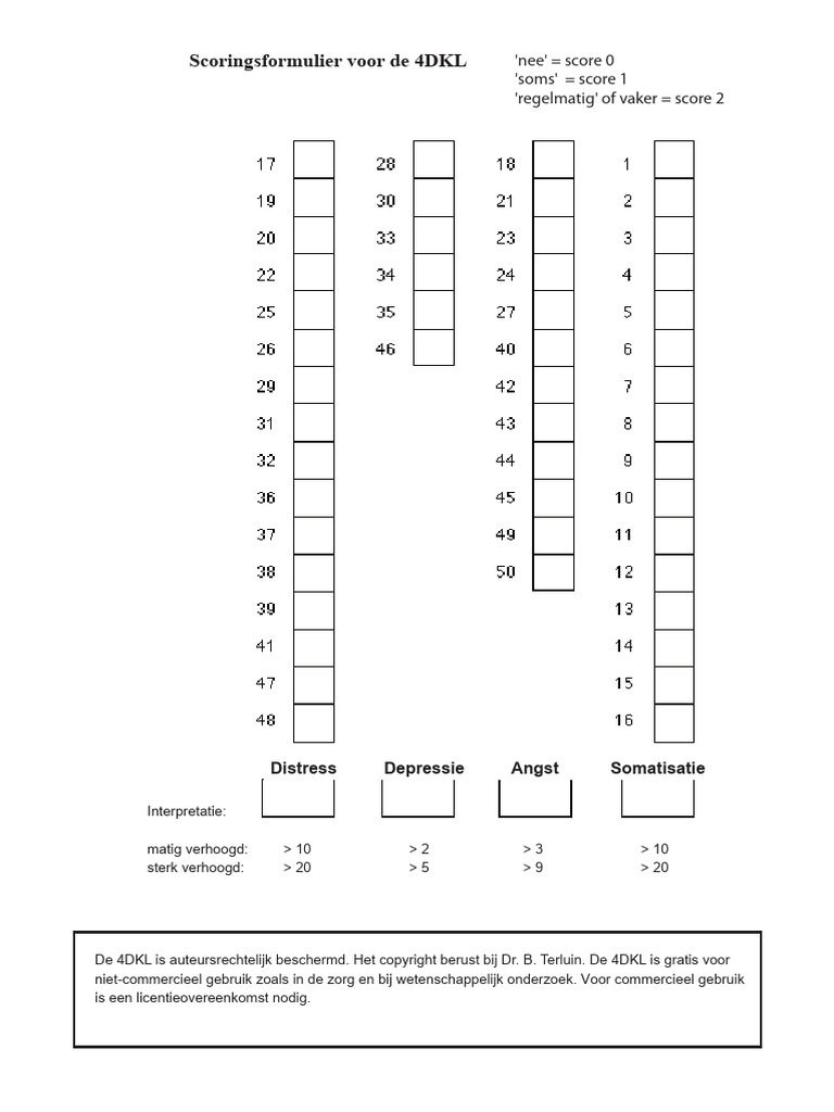 4DKL Scoring | PDF