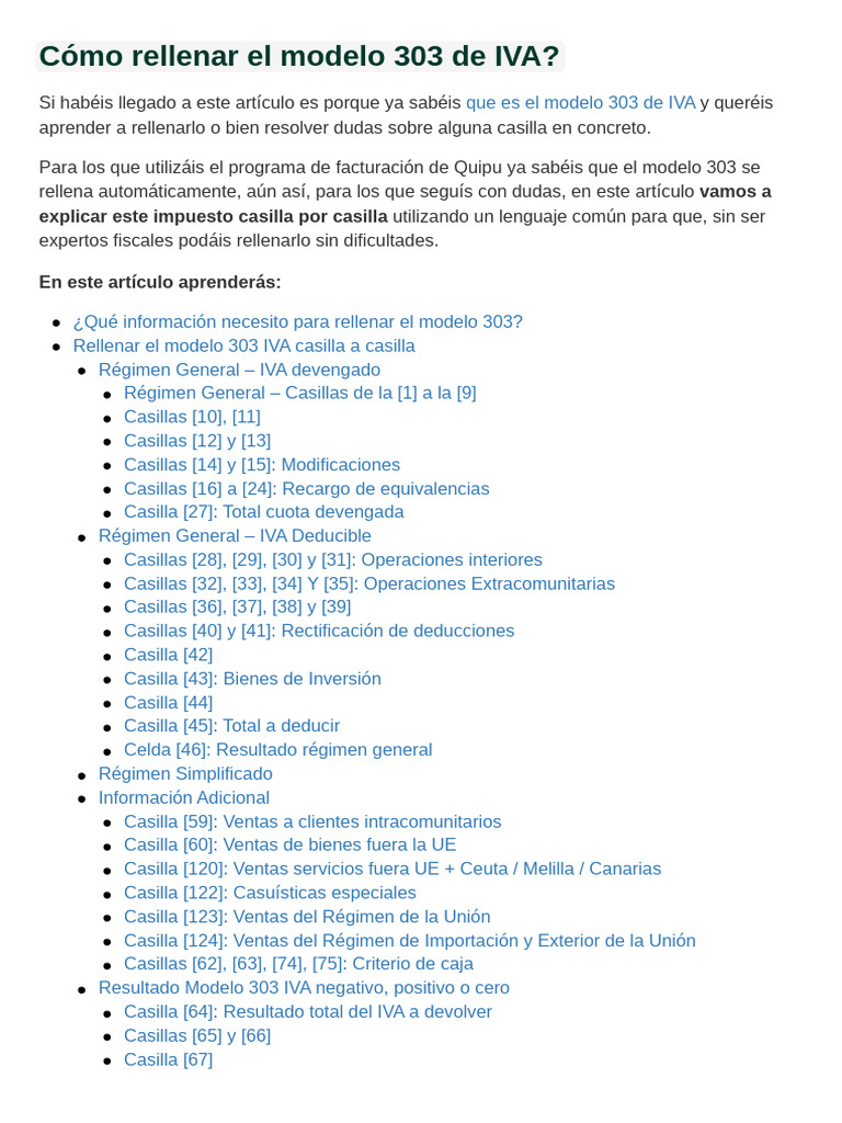 Cómo Rellenar El Modelo 303 de IVA PDF | PDF | Factura | Impuesto al ...