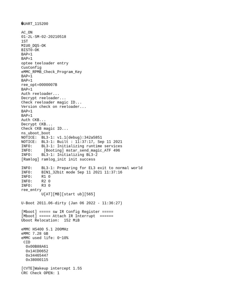 UART Boot Log and Configuration Data | PDF | Computer Architecture ...