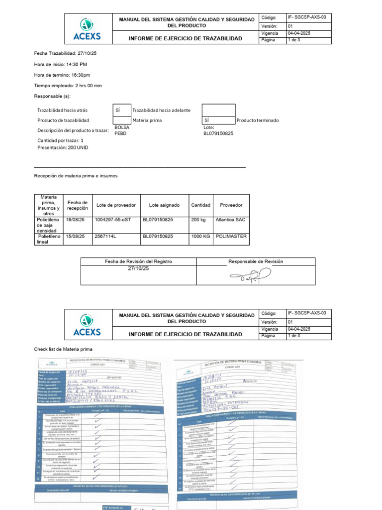 IF-SGCSP-AXS-03 Informe Trazabilidad BOLSA | PDF | Pensamiento sistémico | Informática