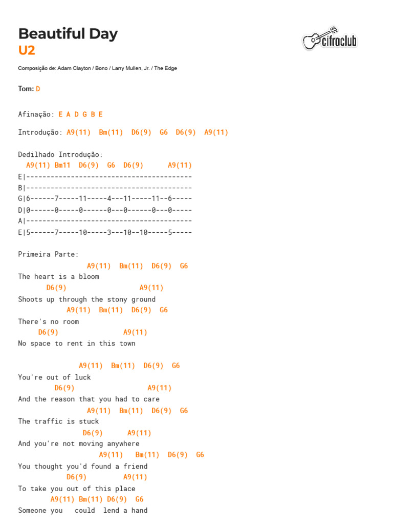 U2 - Beautiful Day | PDF | U2 | Music