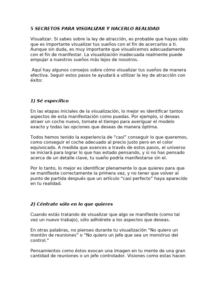 Secretos para Visualizar tus Sueños | PDF | Sueño | Meditación