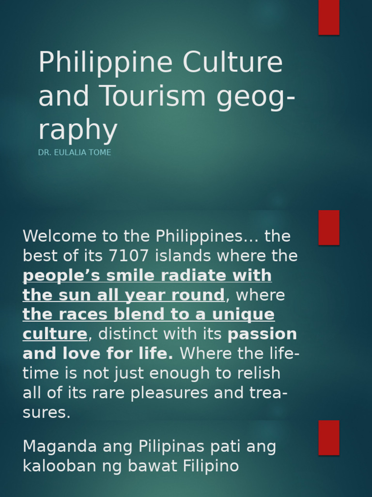 Philippine Culture and Tourism Geography | PDF | Philippines