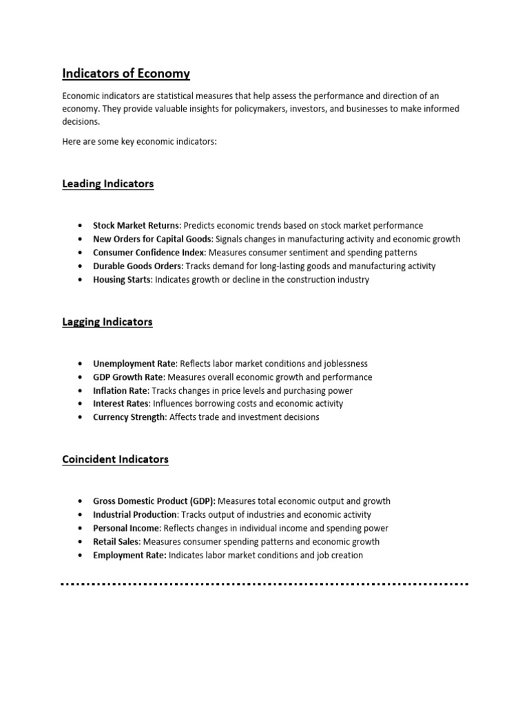 Indicators of Economy | PDF