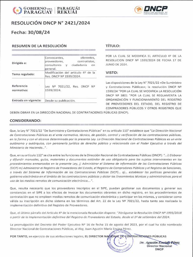 Res DNCP 2421 24 | PDF | Justicia | Crimen y violencia