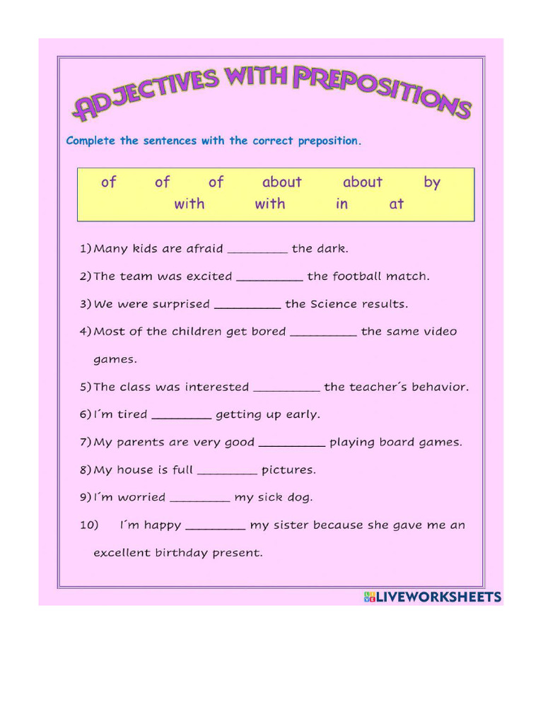 Adjectives + Prepositions.1 | PDF
