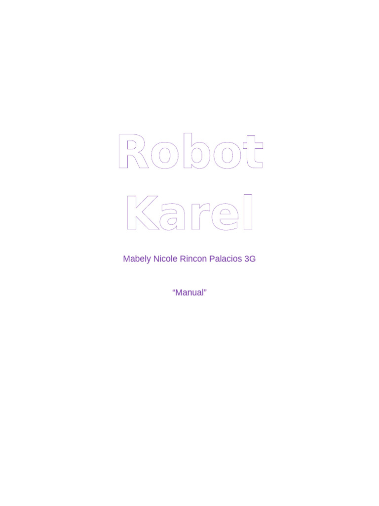 Manual de Karel | PDF | Robot | Robótica