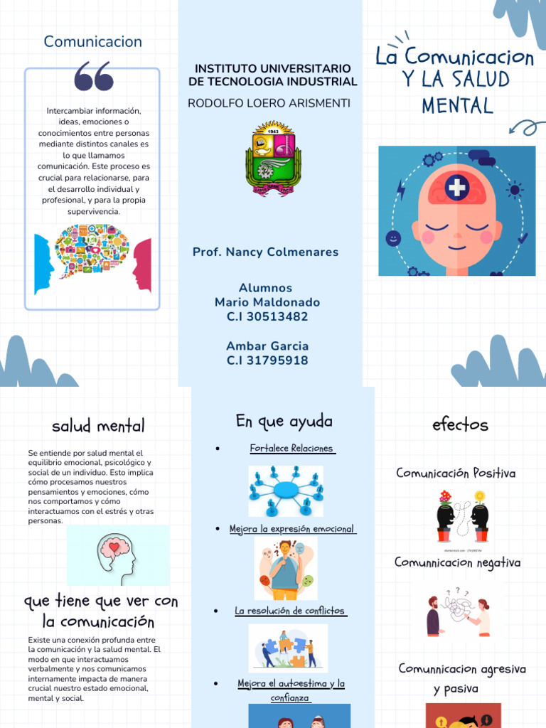 Folleto Tríptico Salud y Bienestar Ilustrativo Azul y Blanco | PDF