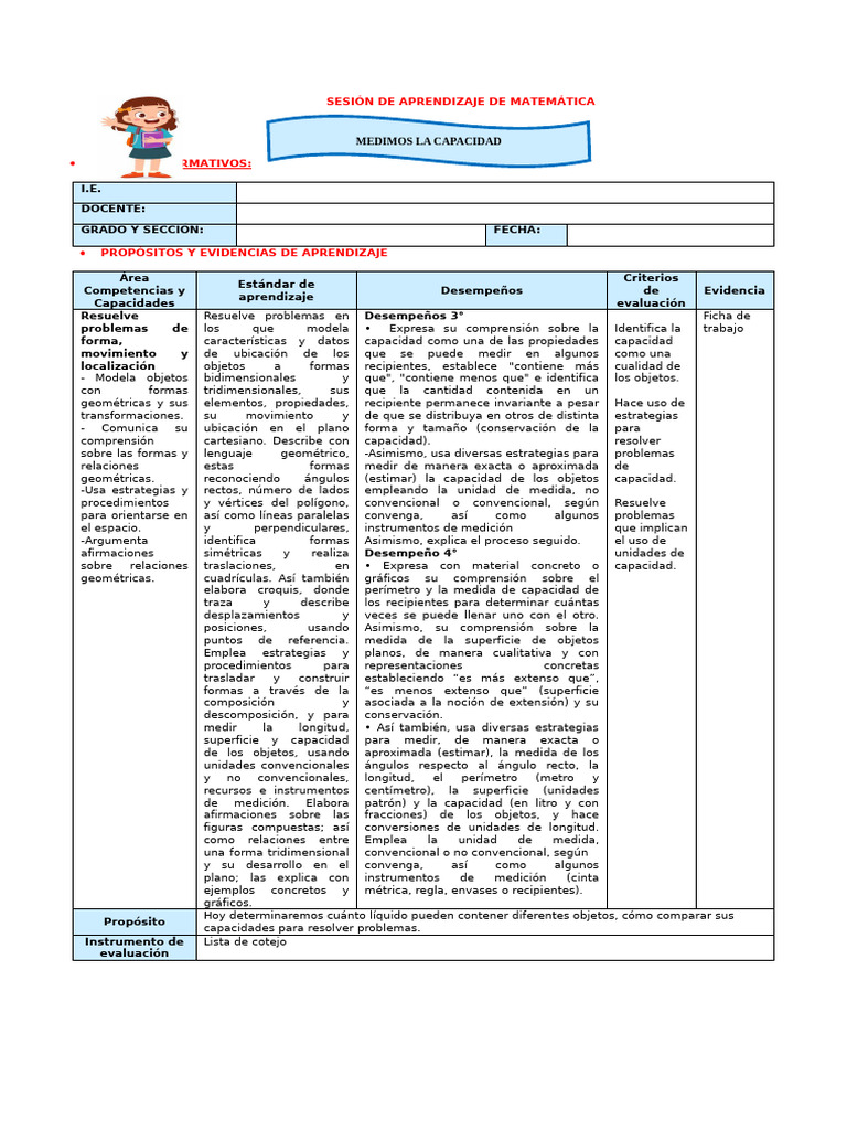 Mate Miercoles 22 Medimos La Capacidad | PDF | Geometría | Medición