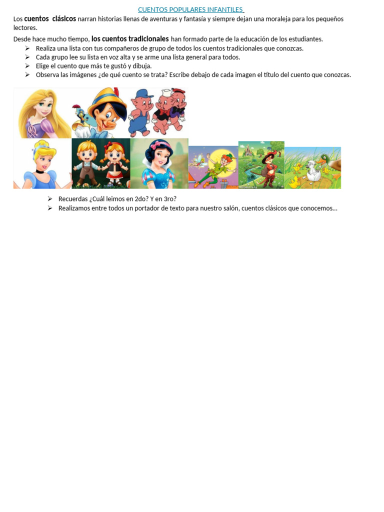 Cuentos Populares Infantiles | PDF