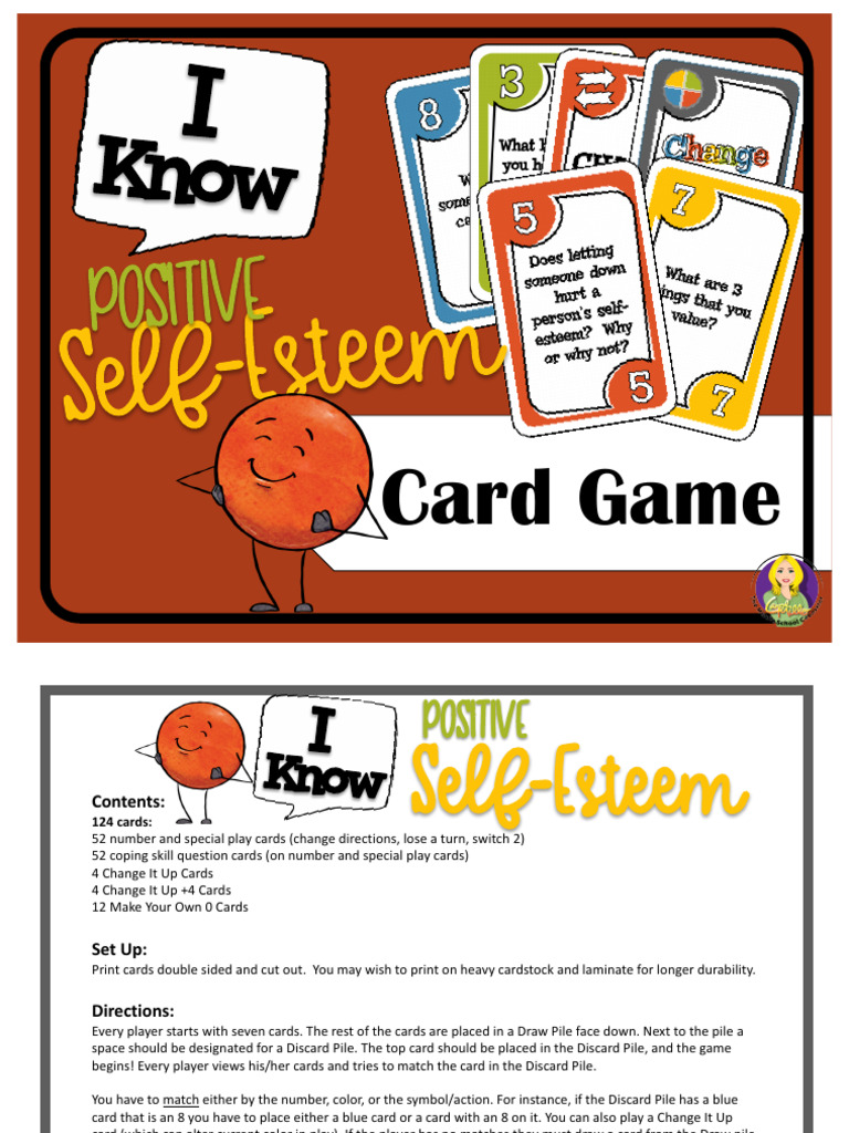 Card Game | PDF | Self Esteem | School Counselor