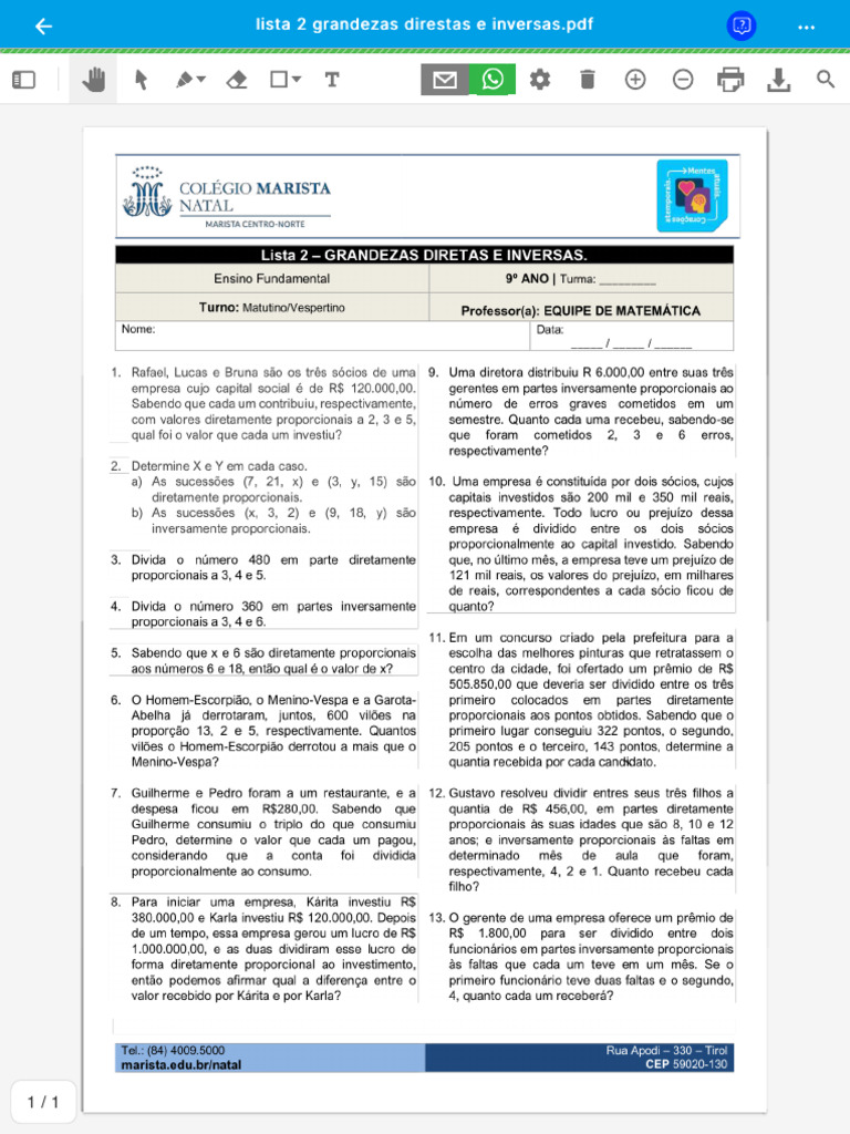 Visor COLÉGIO MARISTA DE NATAL - RN - Iônica | PDF