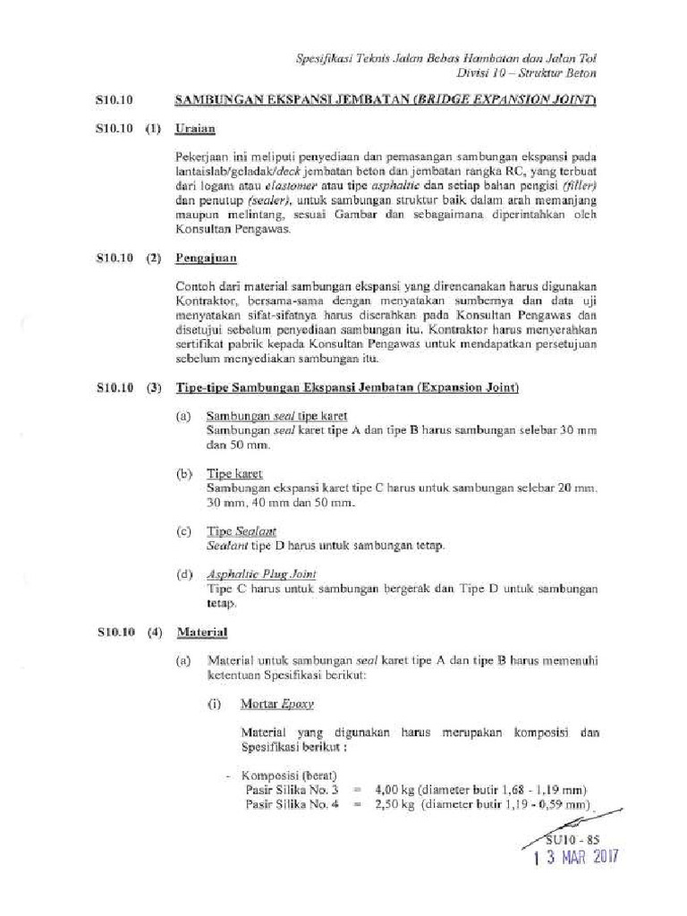 07052024-SPESIFIKASI MATERIAL EXPANSION JOINT - Compressed | PDF