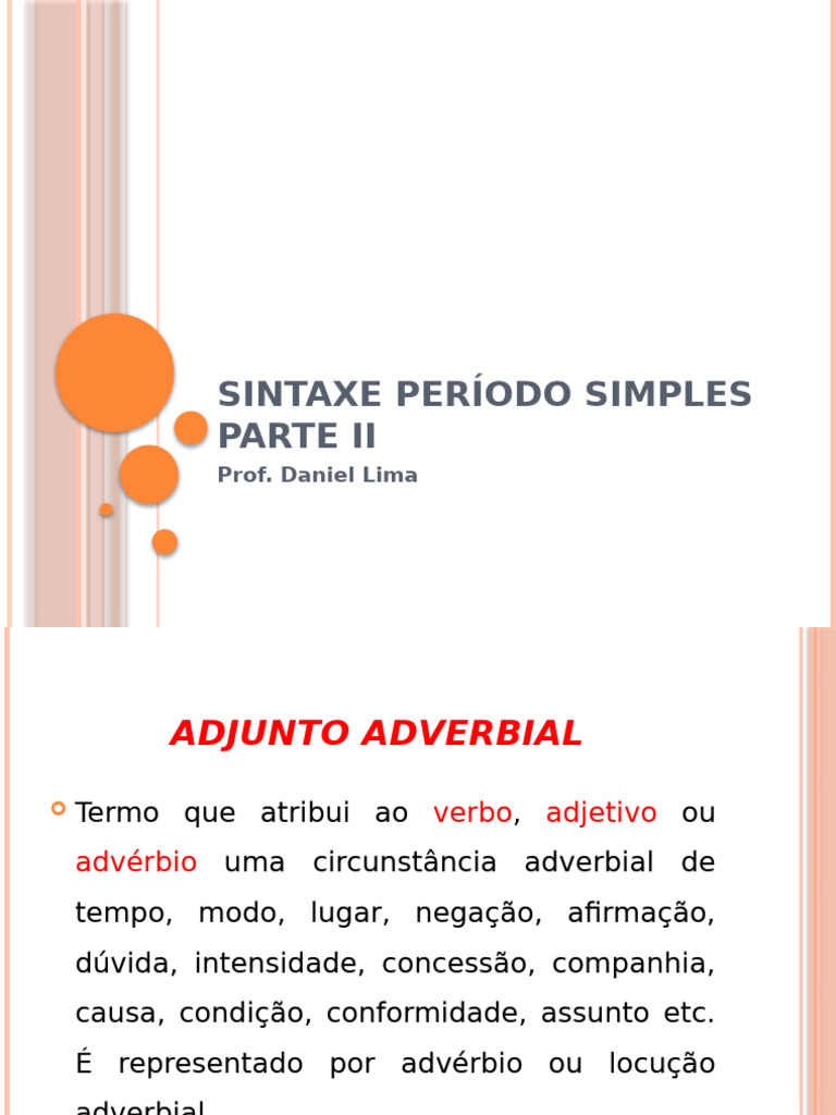 Sintaxe Período simples parte II(2) | PDF | Assunto (gramática) | Mecânica da linguagem