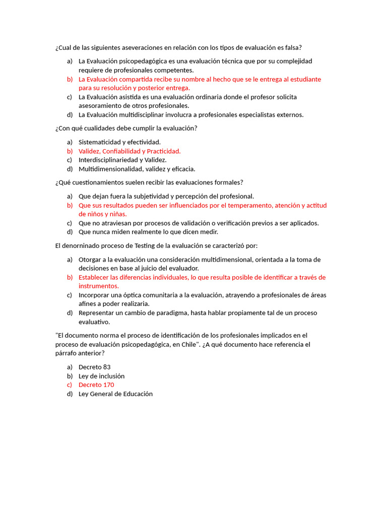 p1 Actualizada | PDF | Aprendizaje | Evaluación