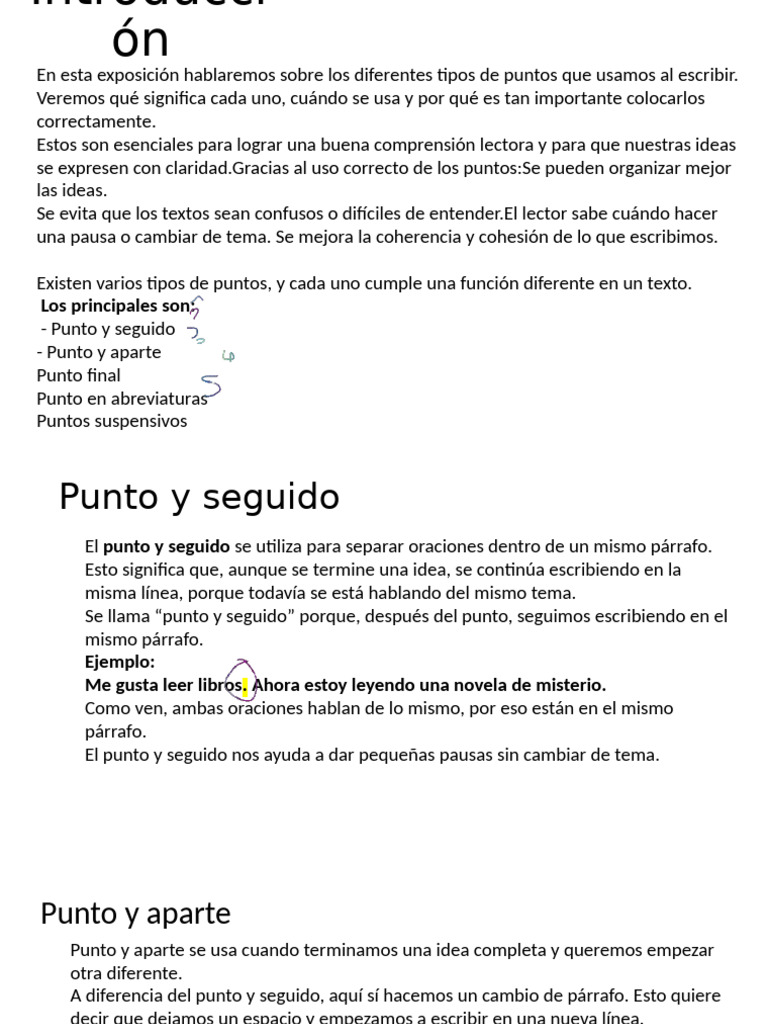 Diferentes Tipos de Puntos | PDF | Comprensión lectora