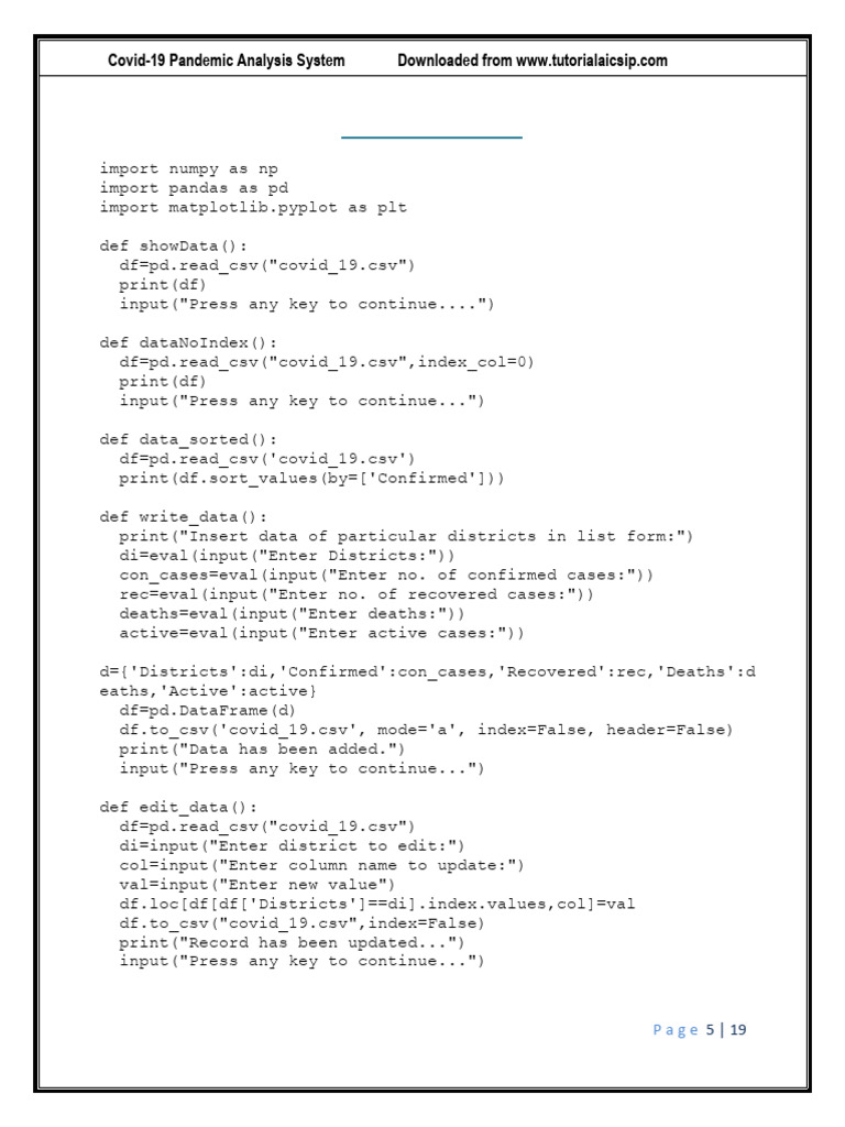 Project Report Covid 19 Analysis Tutorialaicsip - Removed | PDF