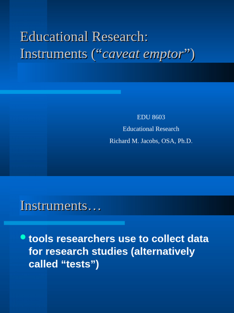 Research Instruments | PDF | Validity (Statistics) | Level Of Measurement