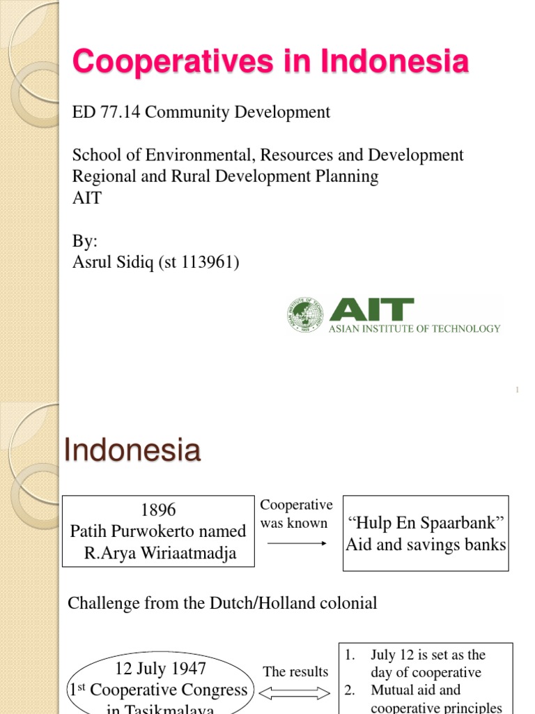 History Of Cooperatives In Indonesia Pdf Cooperative Indonesia