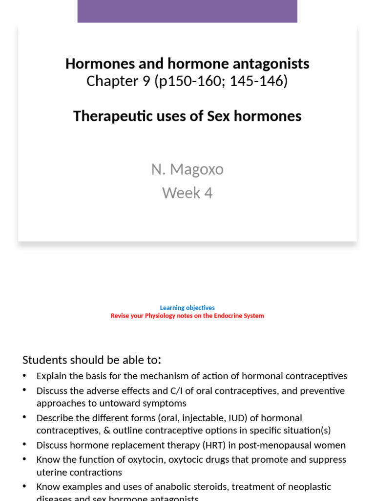 Hormones and Contraceptive Therapy Guide | PDF | Luteinizing Hormone ...