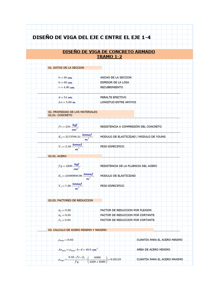 A. Diseño de Viga Del Eje C Entre El Eje 1-4 | PDF | Viga (Estructura ...