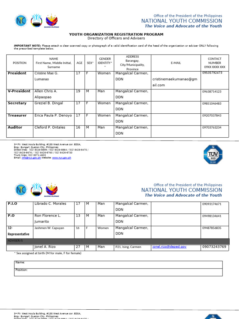 Youth Organization Registration Guide | PDF | Gender | Gender Studies