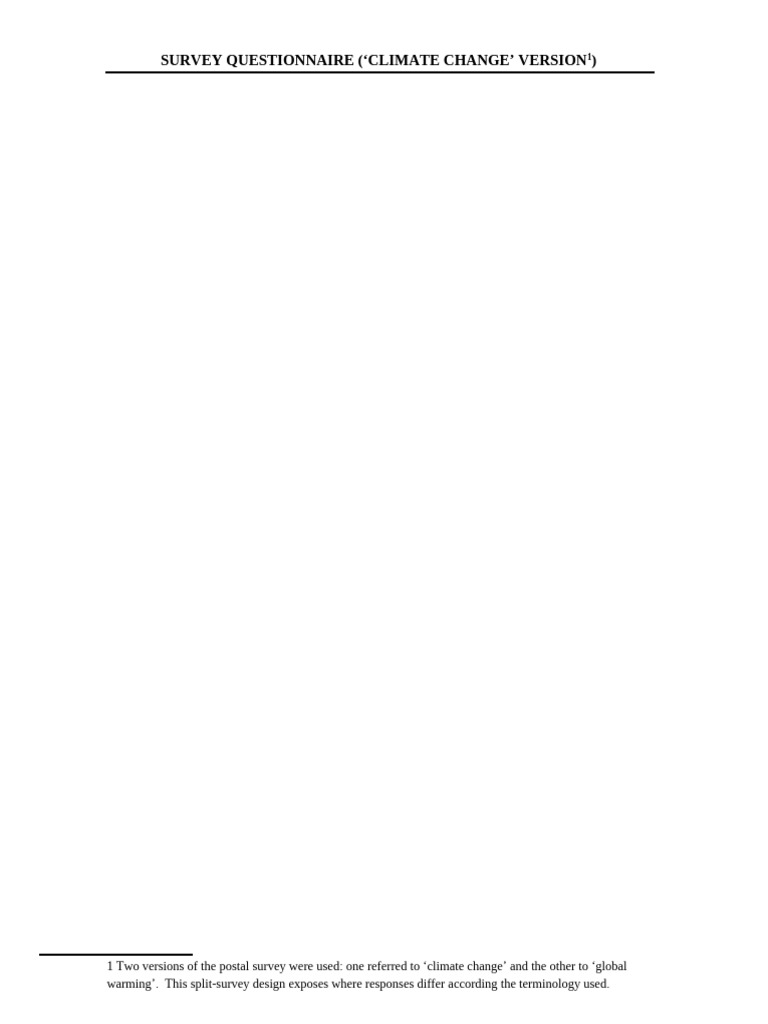 Climate Change Survey Questionnaire | PDF | Climate Change | Climate