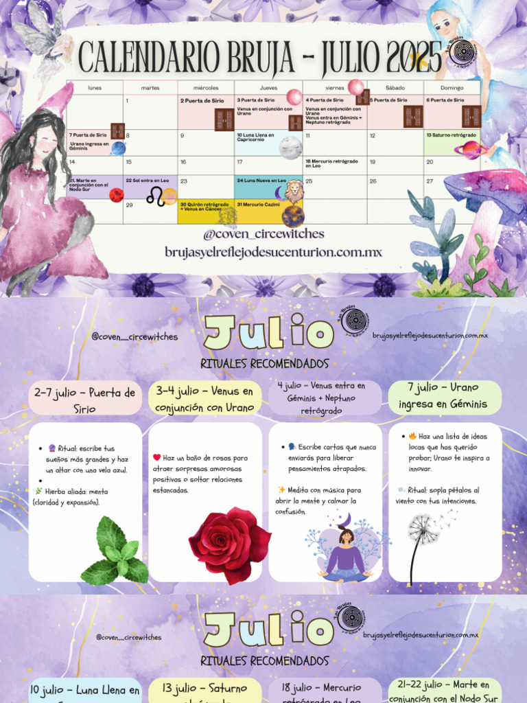 Calendario Mensual Julio 2025 | PDF