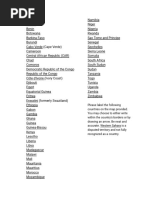 African Country Codes List | PDF | Africa | Mauritius