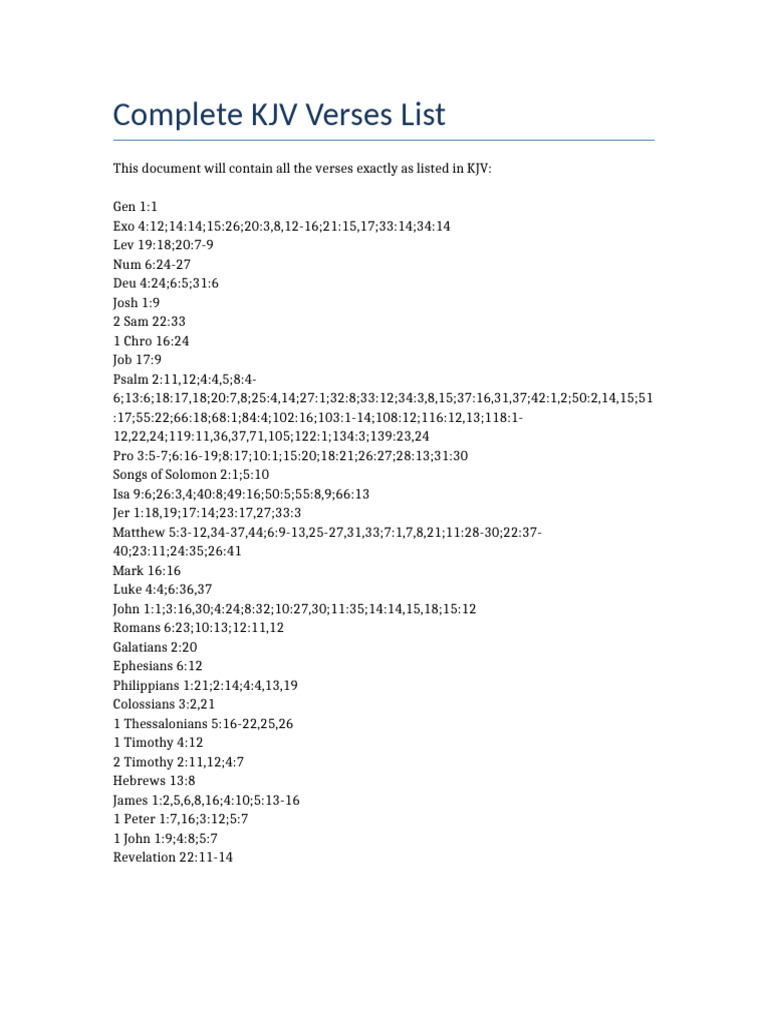 KJV Bible Verse Count Overview | PDF