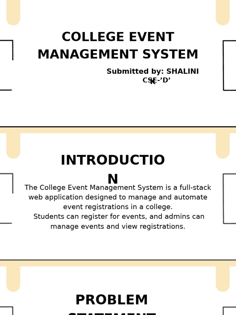 College Event Management System PPT (Autosaved) | PDF | Information Technology | Software