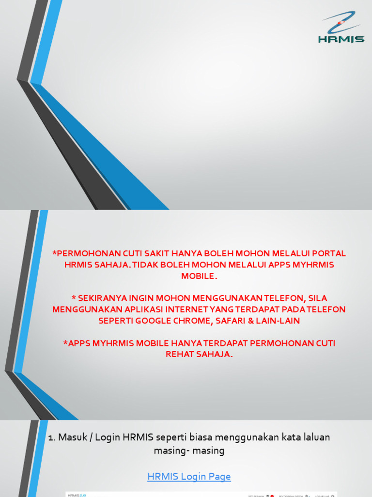 Tutorial Permohonan Cuti Sakit - Kuarantin | PDF