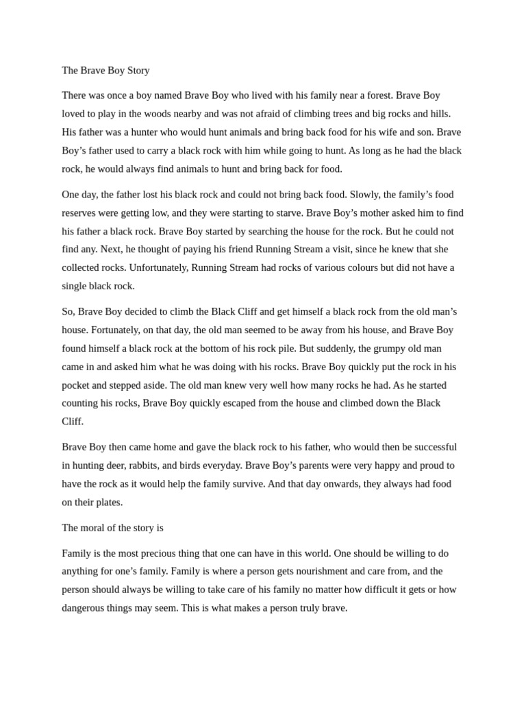The Brave Boy Story | PDF