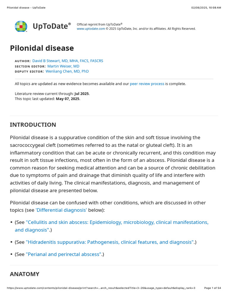 Overview of Pilonidal Disease | PDF | Clinical Medicine | Diseases And ...