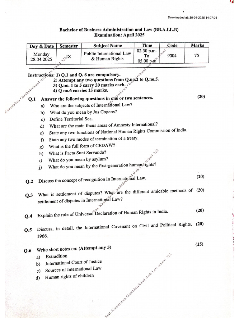 Question Papers 5th Sem | PDF