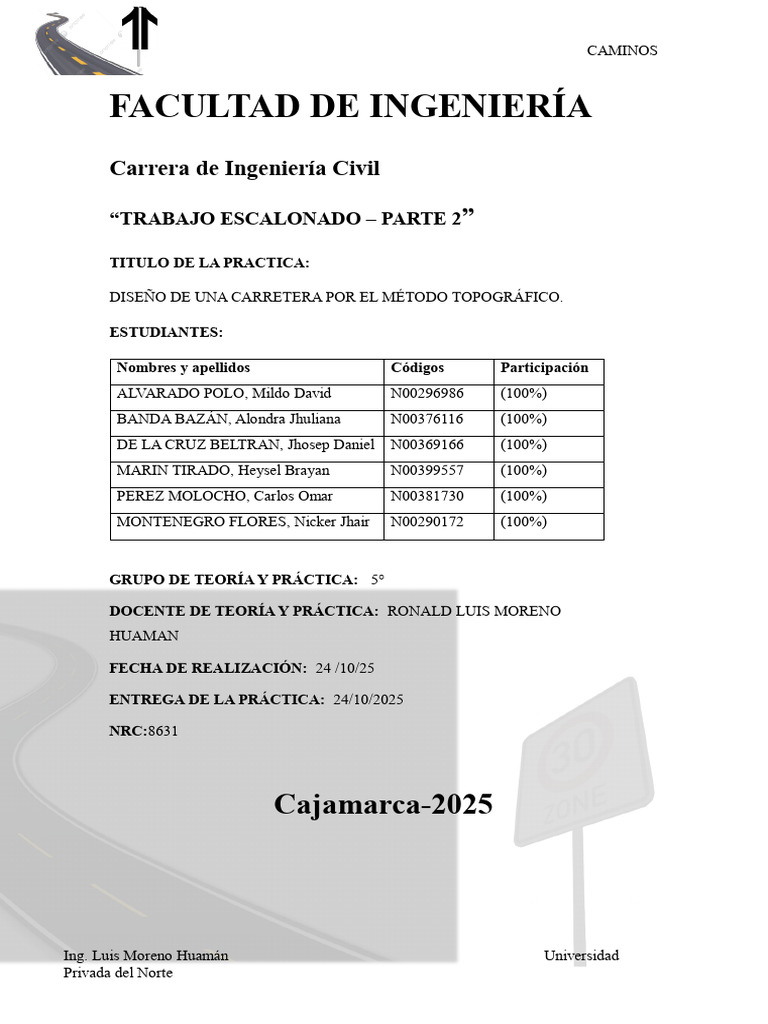 Trabajo Escalonado 2 Caminos | PDF | La carretera | Curva
