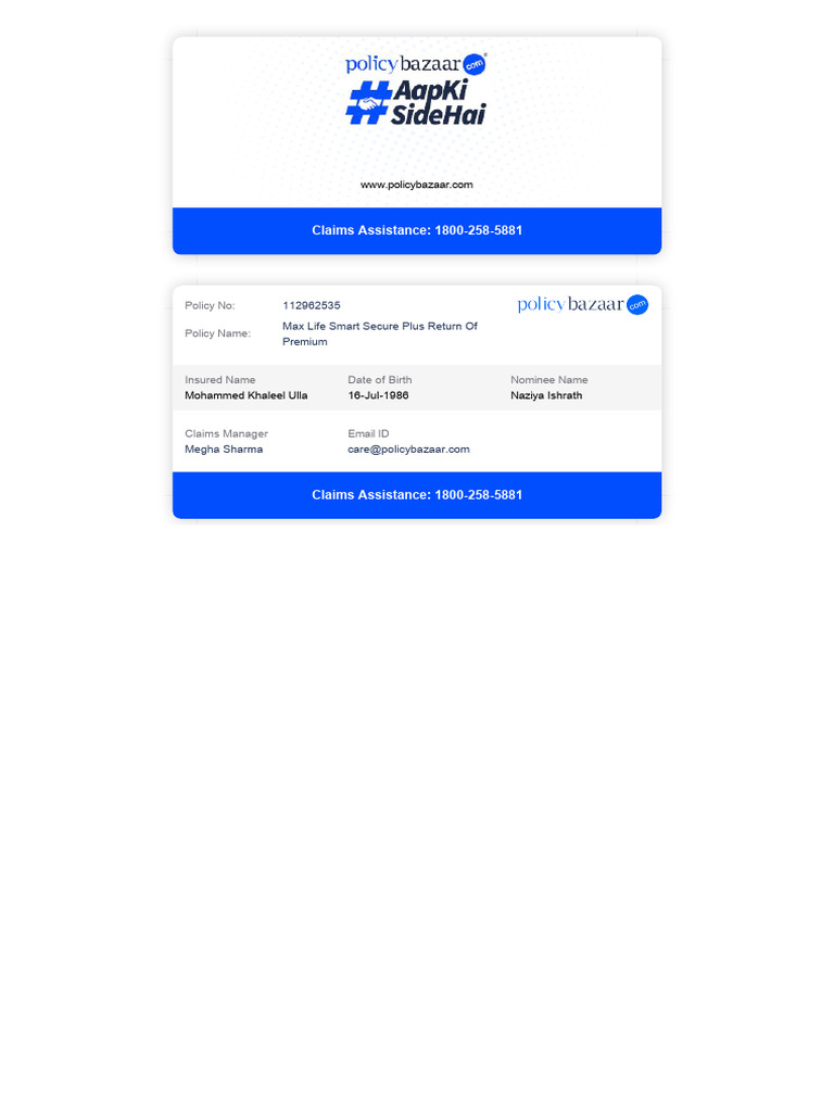 Max Life Smart Secure Plus Policy Details | PDF