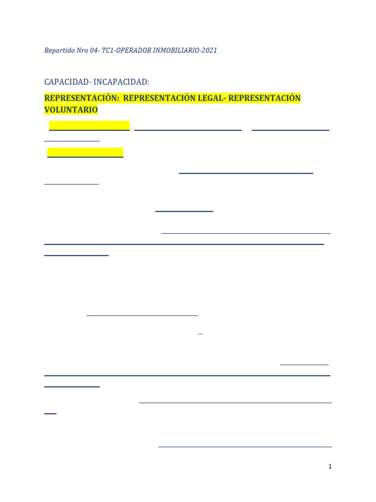 REPARTIDO Nro 04-TC1 - REPRESENTACIÓN LEGAL - VOLUNTARIA | PDF | Nulo ...