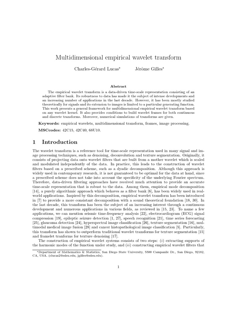 2405.06188v2 - Multidimensional Empirical Wavelet Transform | PDF ...