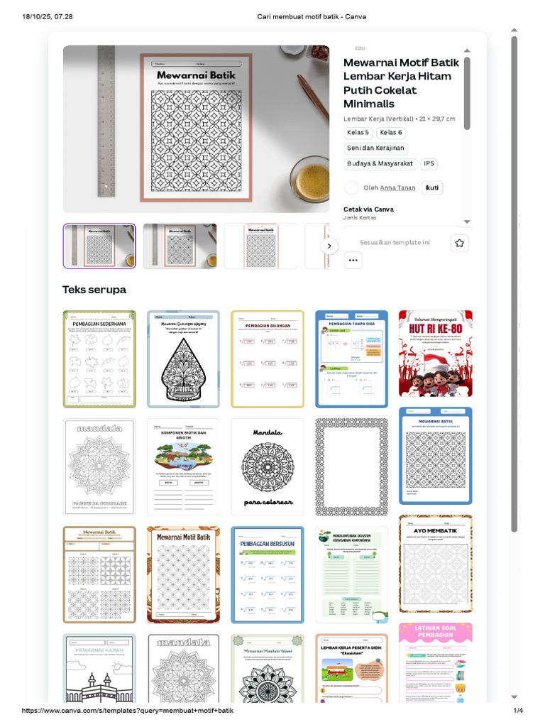 Cari Membuat Motif Batik - Canva | PDF