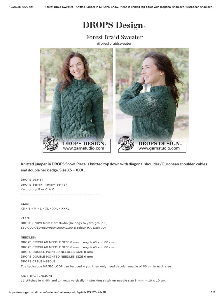 Forest Braid Sweater: #Forestbraidsweater | PDF | Knitting | Knitting ...