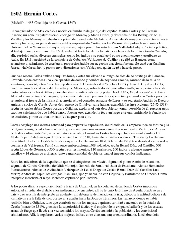 Hernán Cortés: Conquista de México | PDF | Hernán Cortés | Conquistador