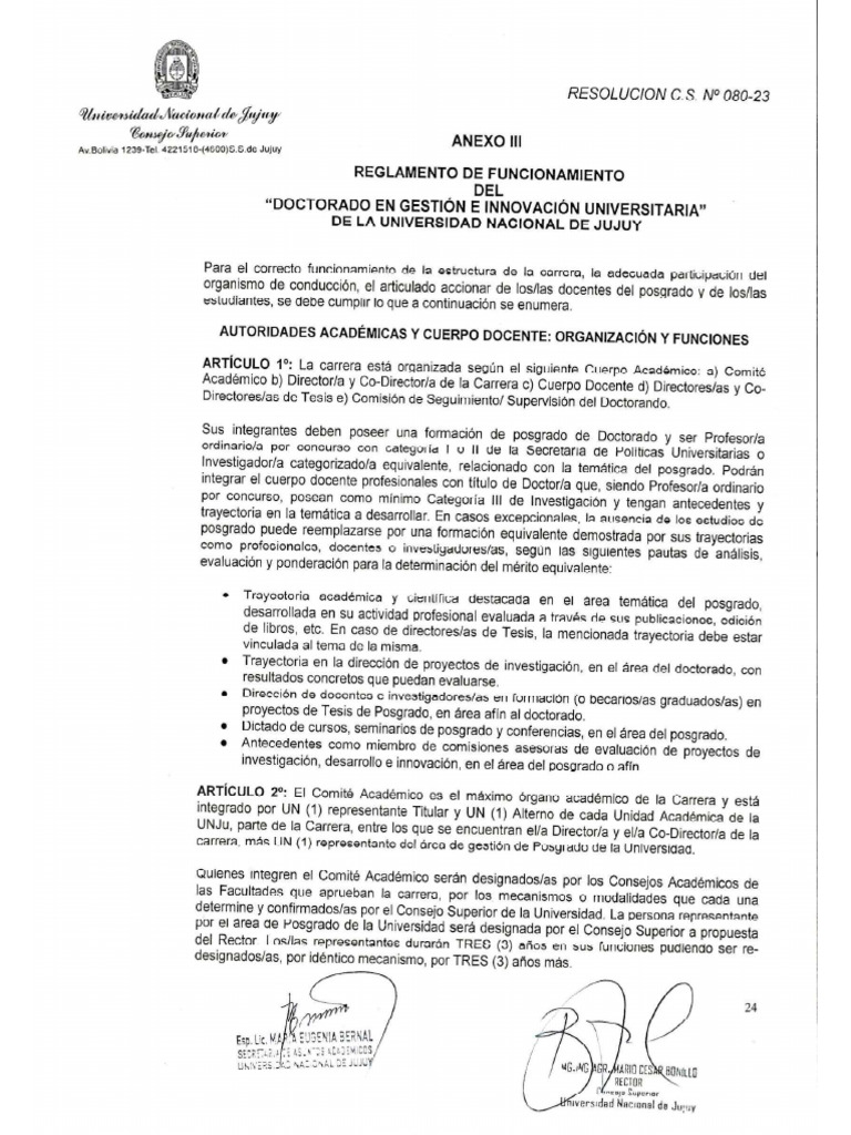 Reglamento de Carrera Doc. GeIU | PDF