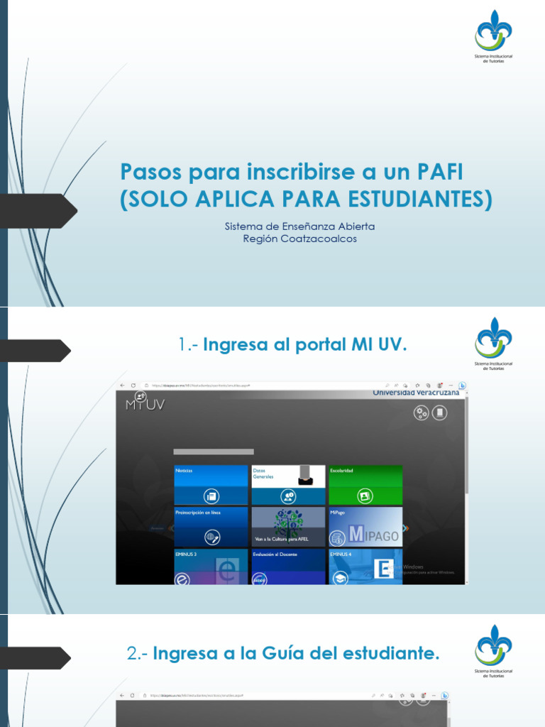 Pasos para Inscribirse A Un PAFI | PDF