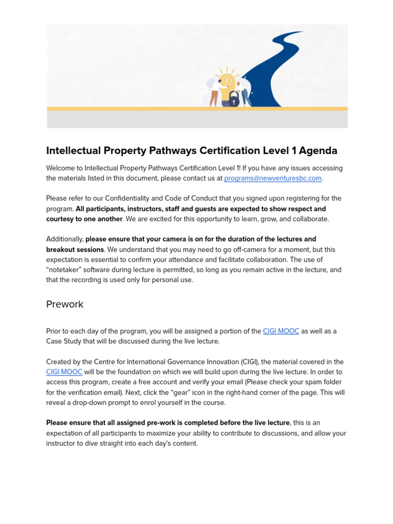 IP Pathways - Agenda (C6 - July 2025) | PDF | Massive Open Online Course