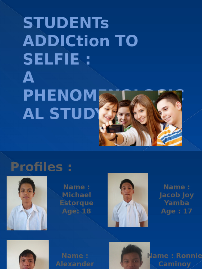 Student Selfie Addiction Study | PDF | Mental Health | Social Psychology