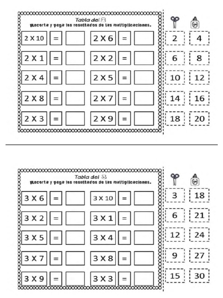 Multiplicación 2 y 3 | PDF