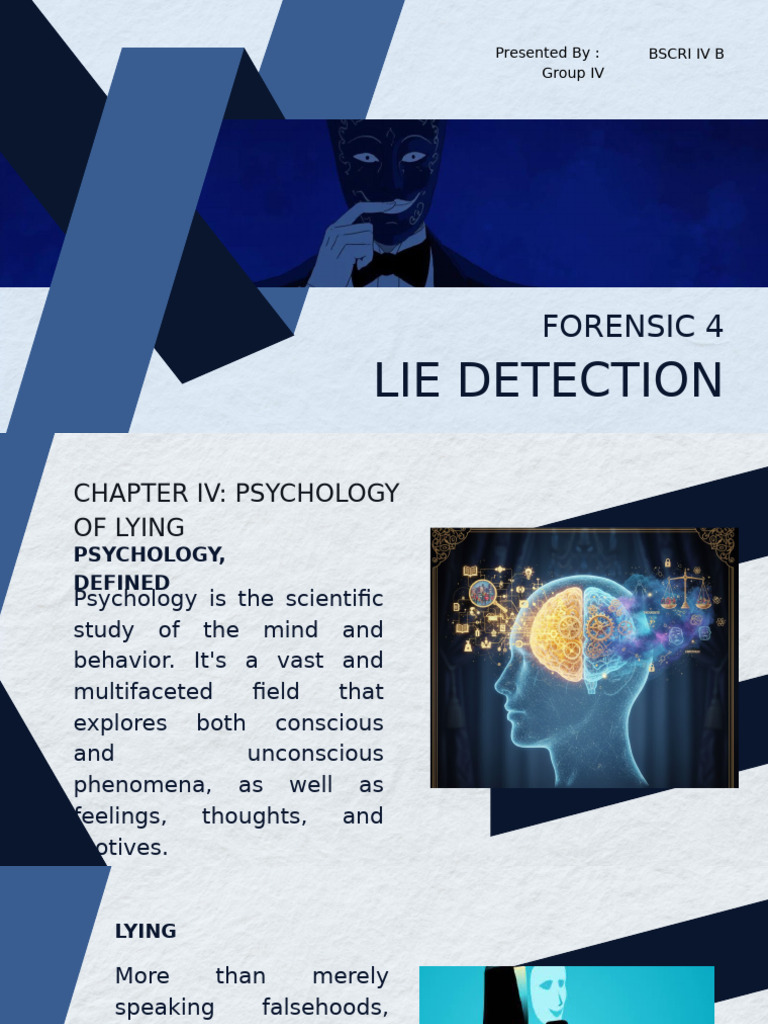 Psychology of Lying - GROUP IV | PDF | Psychology | Anxiety