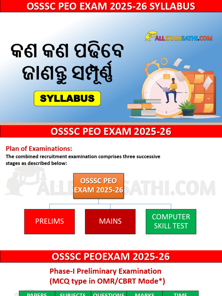 OSSSC PEO Exam Syllabus 2025-26 | PDF | Verb | Part Of Speech